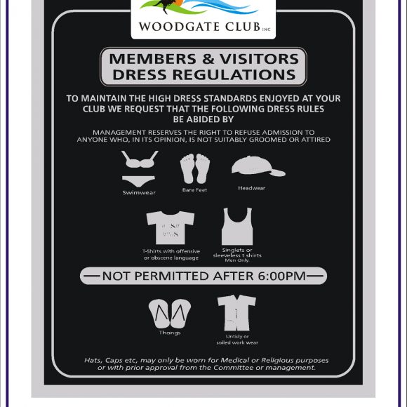 Dress Regulation Signs Club Signage T C Visual Displays